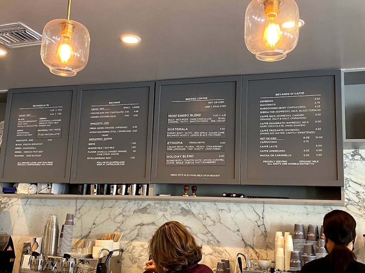 Menu at Caffe Luxxe cafe, Los Angeles, San Vicente Blvd #101