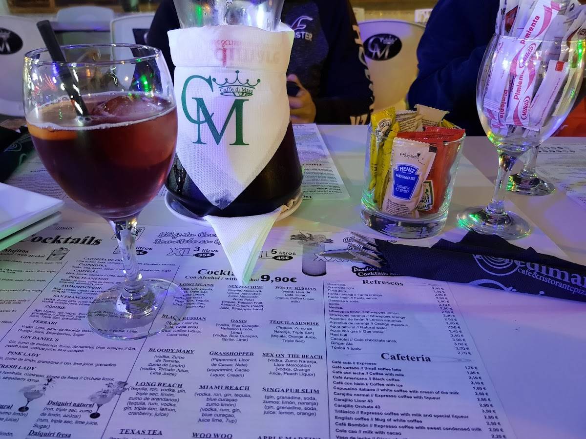 Carta del pub y bar Caffe di Mare, Salou