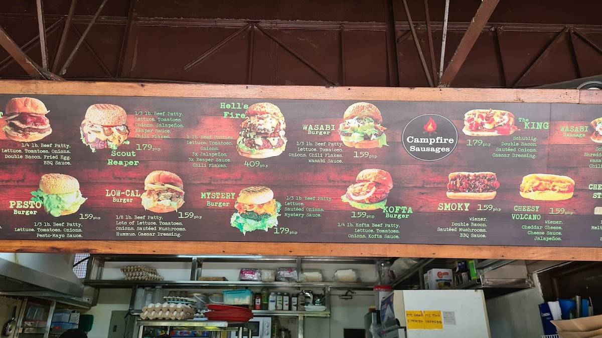 Menu at Campfire Burgers & More - Sct Limbaga restaurant, Quezon City