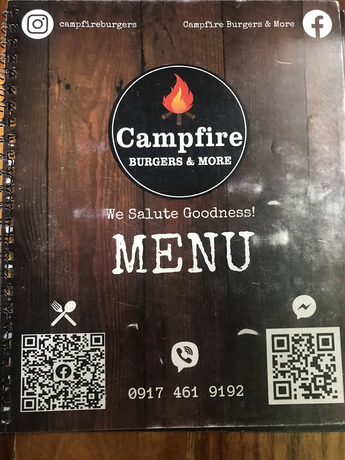 Menu at Campfire Burgers & More - Sct Limbaga restaurant, Quezon City