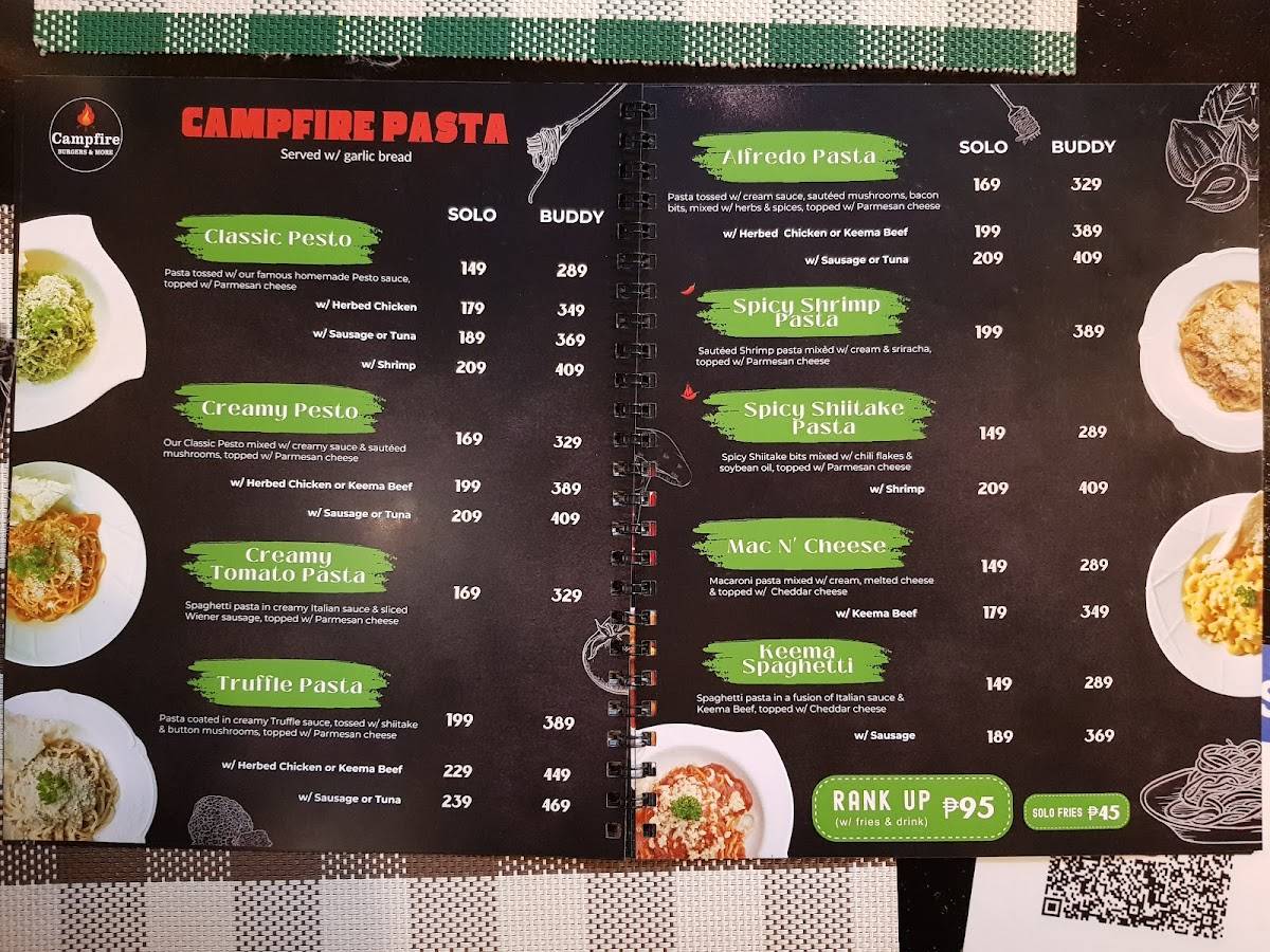 Menu at Campfire Burgers & More - Sct Limbaga restaurant, Quezon City