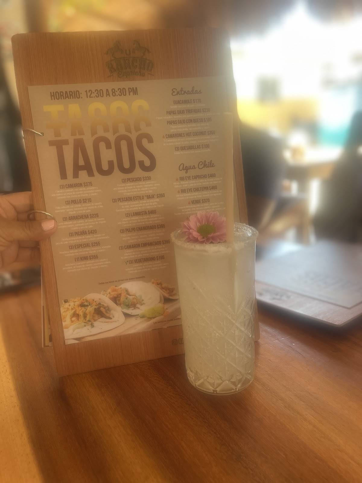 Menu at Rancho Capricho pub & bar, Isla Mujeres