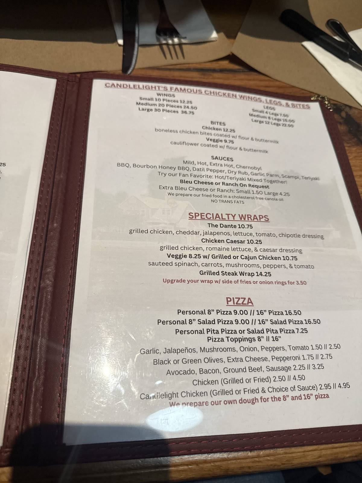 Menu at Candlelight Inn pub & bar, Scarsdale