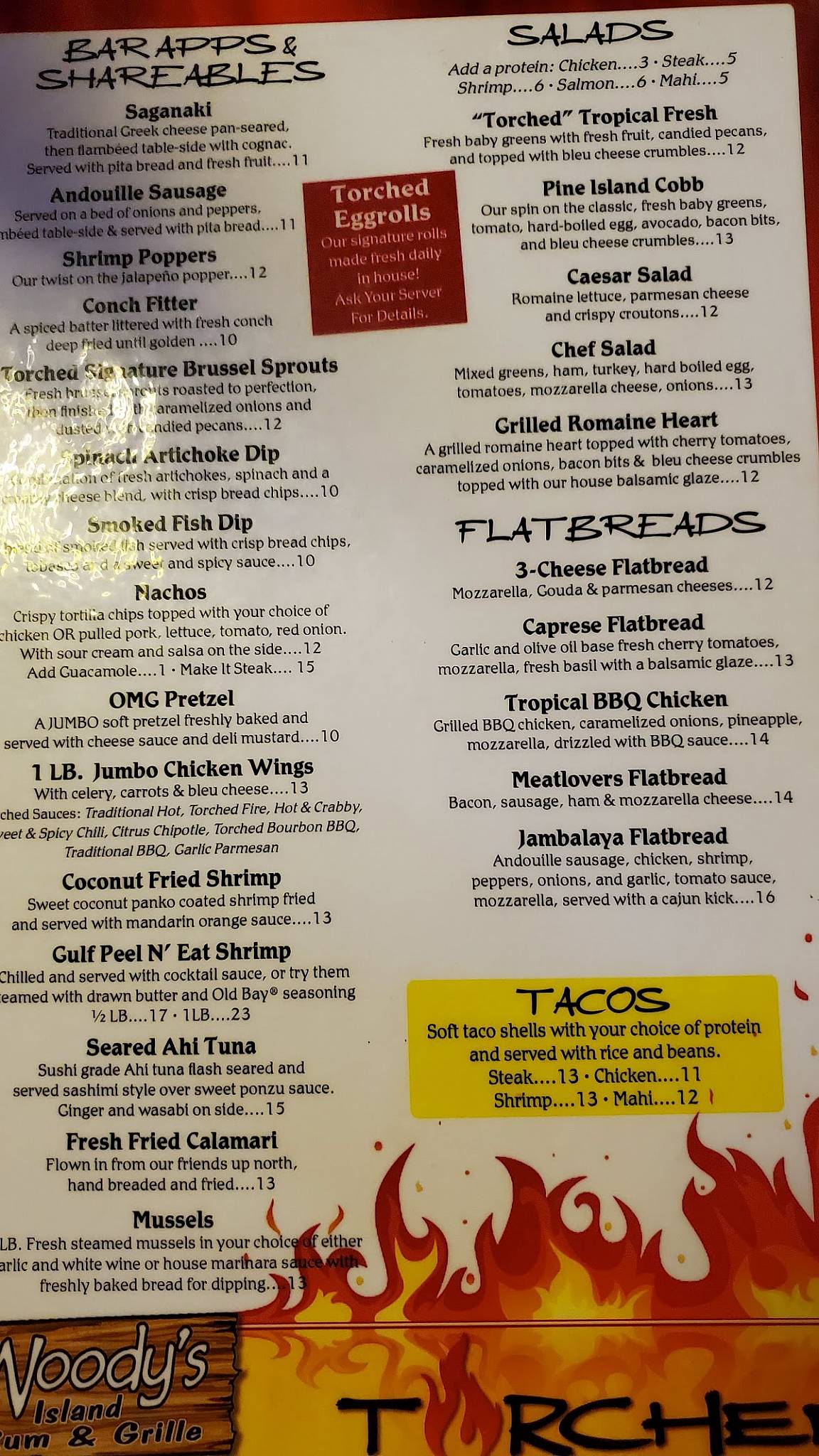 Menu at Torched Bar & Grill, Cape Coral
