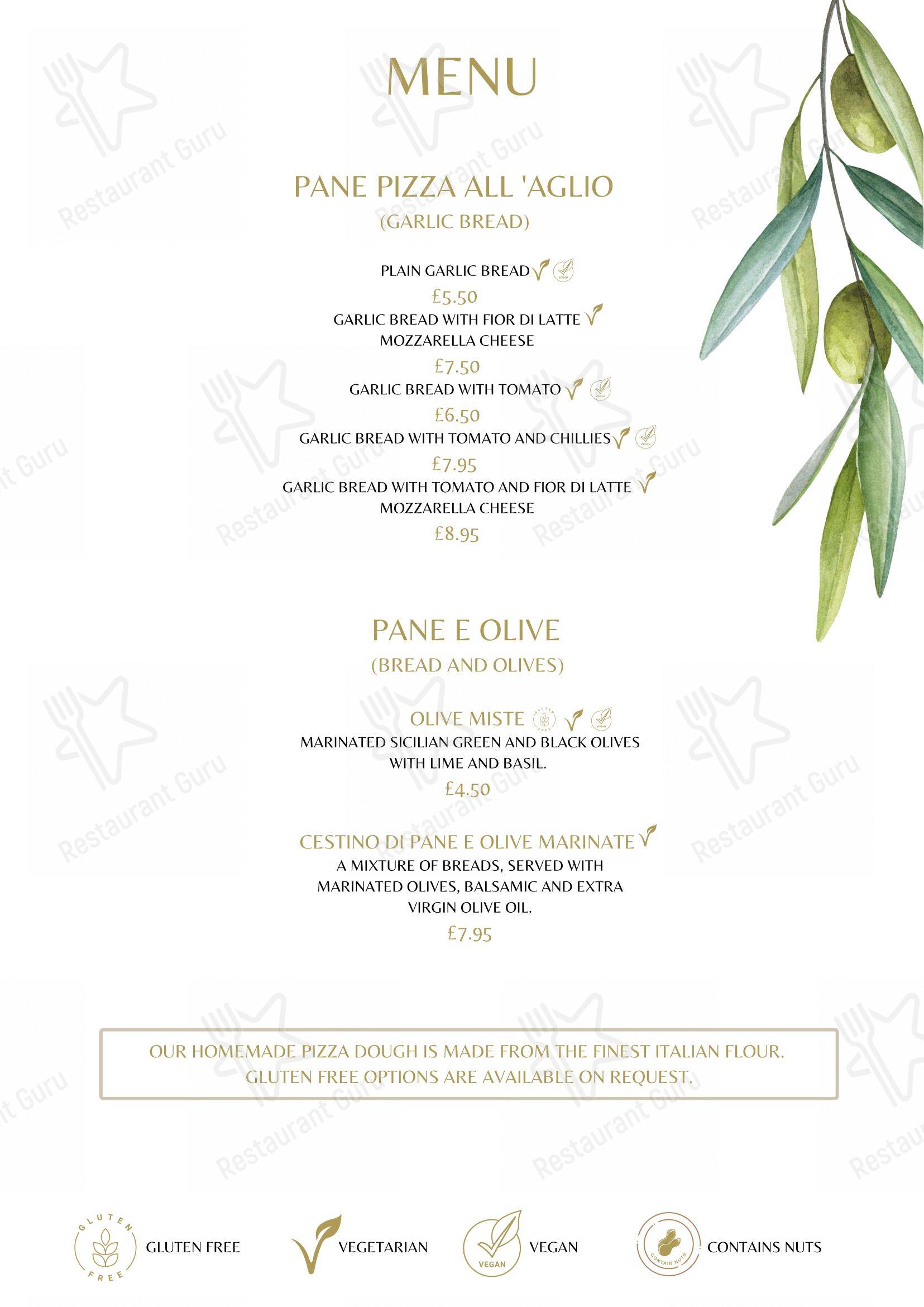 Menu at Capri @ The Vine restaurant, Wakefield