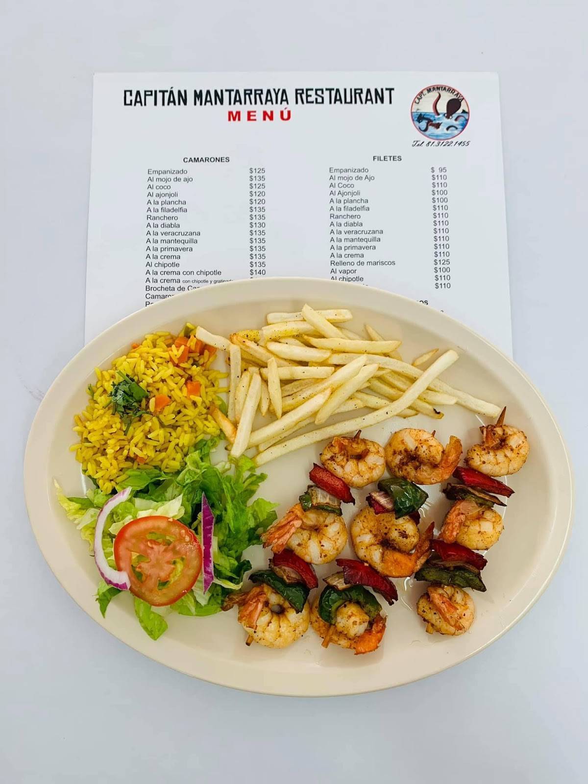 Carta del restaurante Capitan Mantarraya, Monterrey