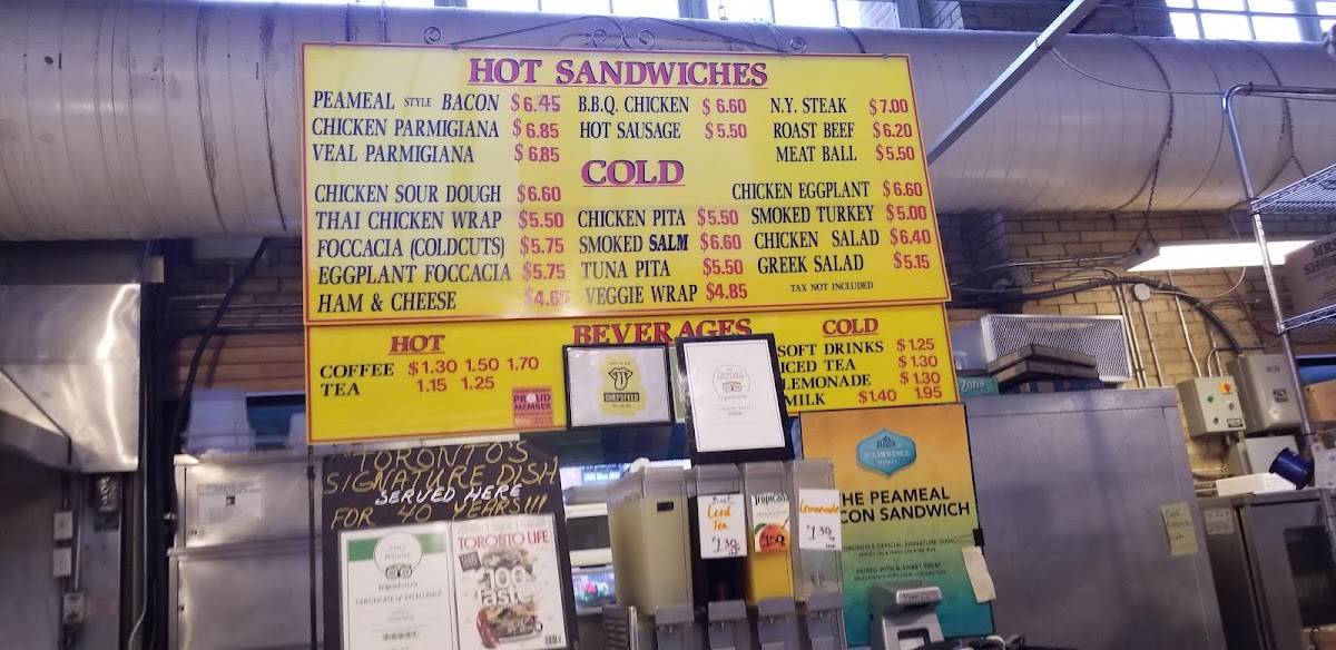 Menu at Carousel Bakery, Toronto