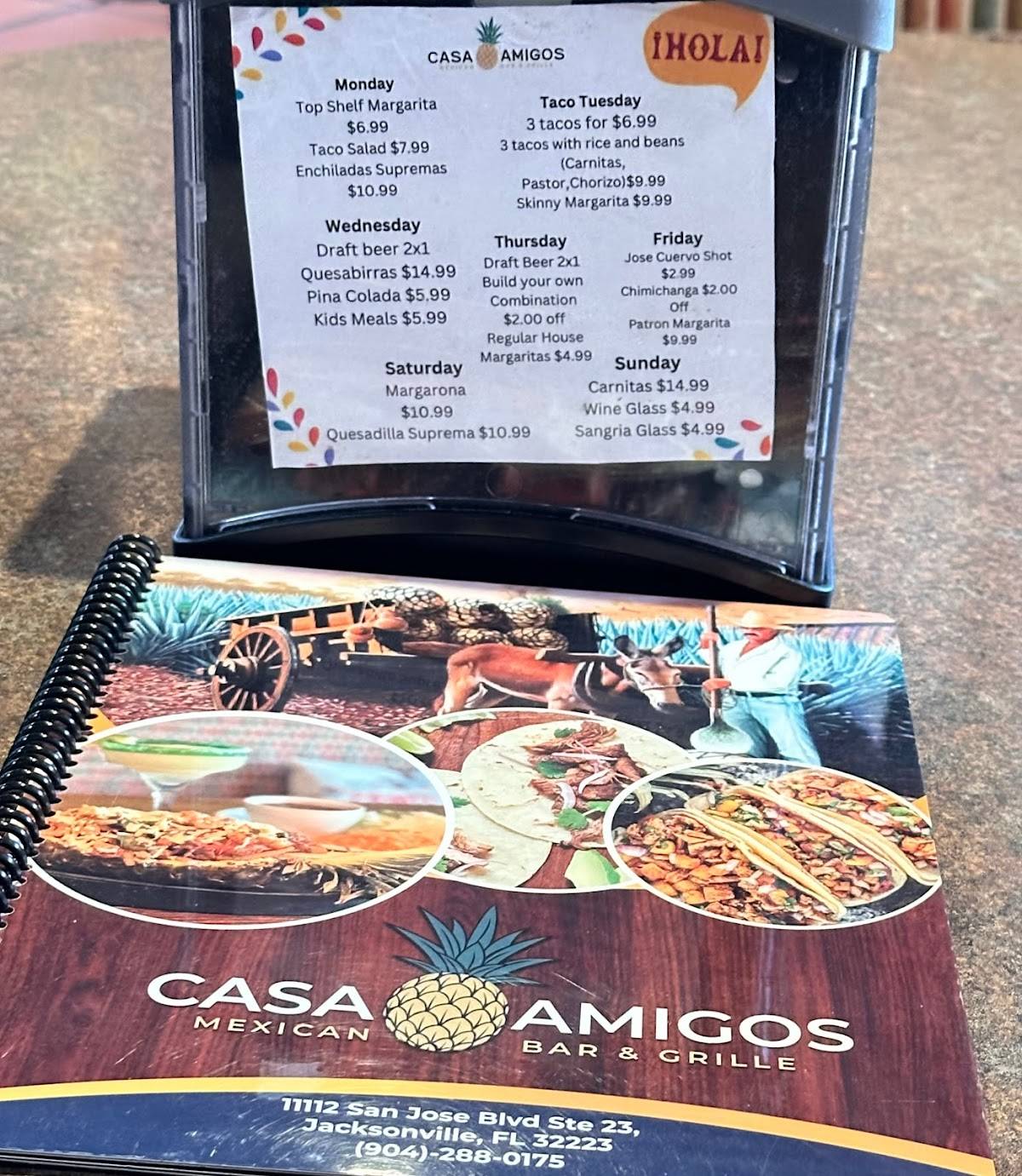 Menu at Casa Amigos Mexican Bar & Grille, Jacksonville