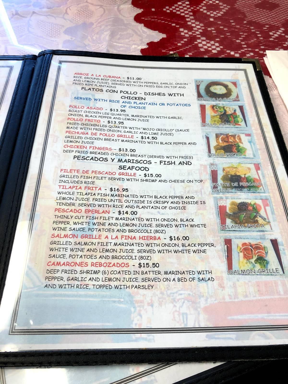 Menu at Casa Cubana Restaurant, London, 411 Hamilton Rd