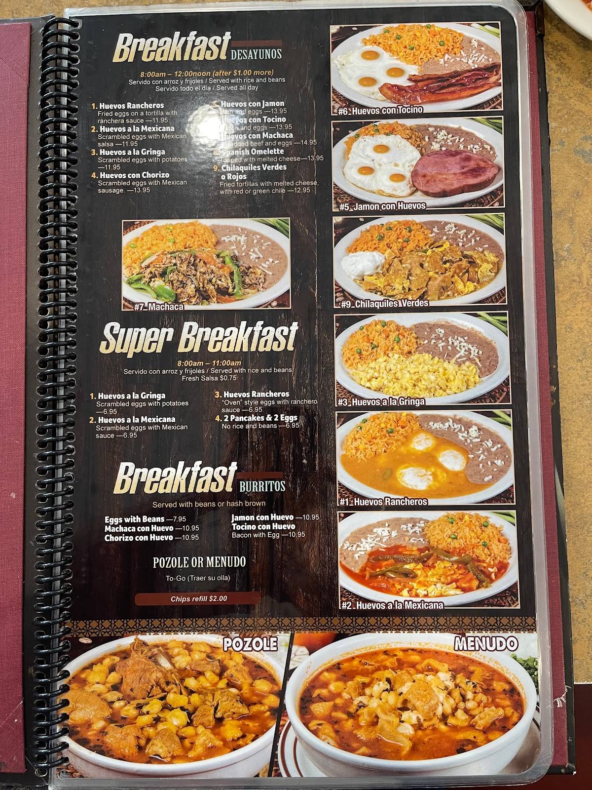 Menu at Casa Jimenez restaurant, Glendora, E Rte 66 B