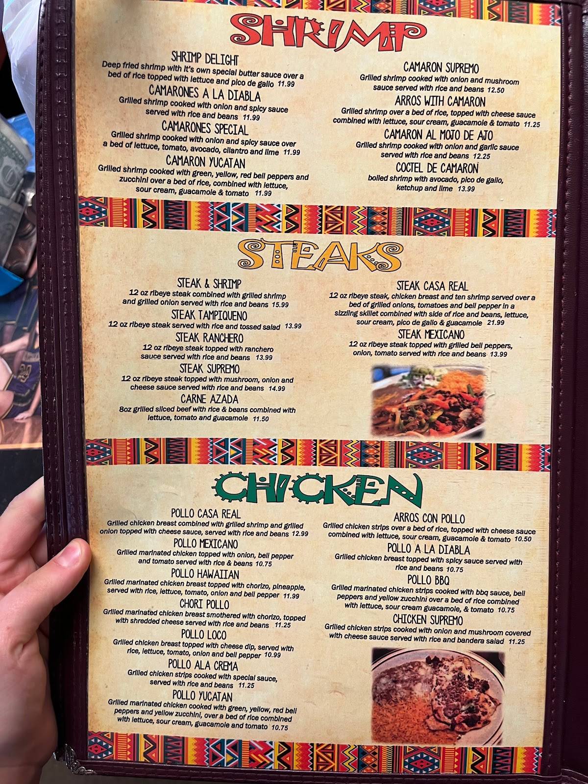 Menu at Casa Real Mexican Restaurant, Monticello