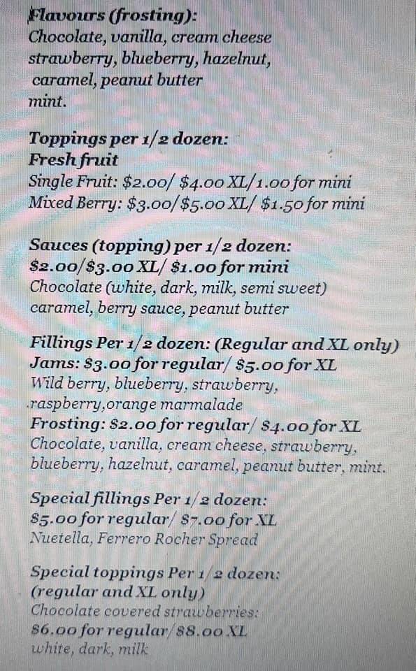 Menu at Casually Scrumptious, Hamilton