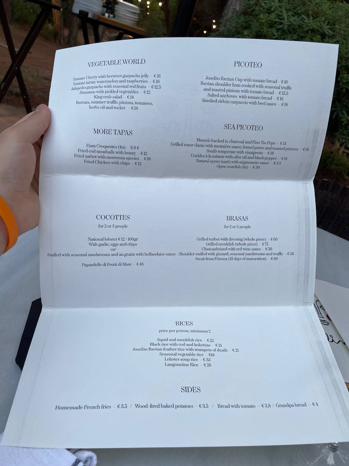 Carta del restaurante Catalina Gavà Mar, Gavà