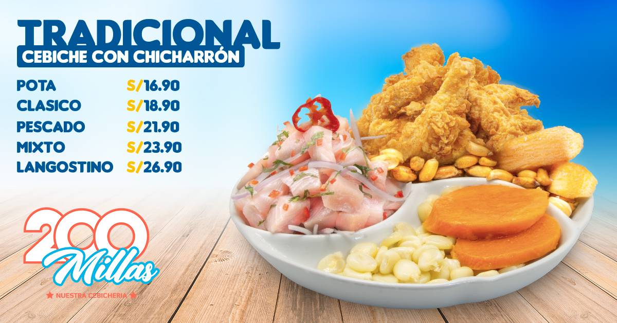 Carta del restaurante Cebicheria 200 Millas, Santa Anita