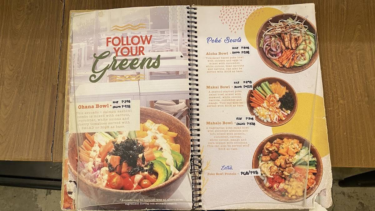 Menu at COOEE cafe, Cebu City