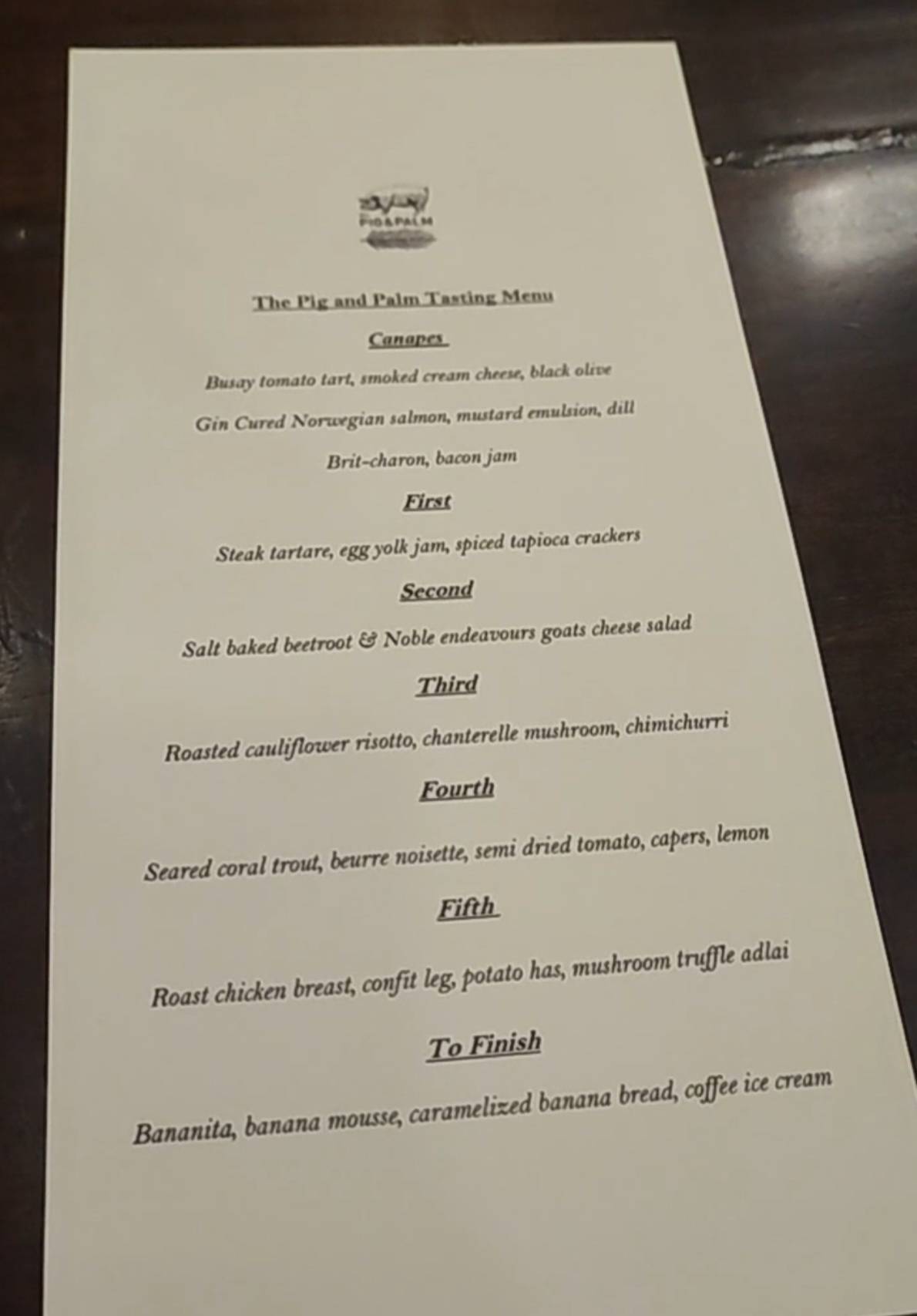 Menu at The Pig and Palm pub & bar, Cebu City