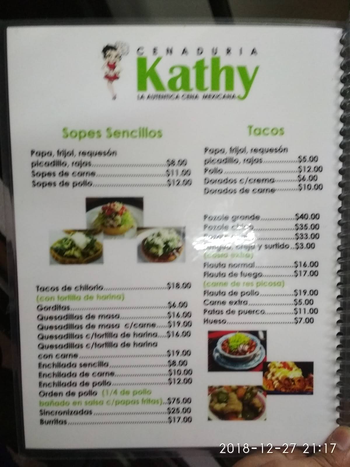 Menu at Cenaduria Katy restaurant, Guadalajara, C. Hacienda Cofradía ...