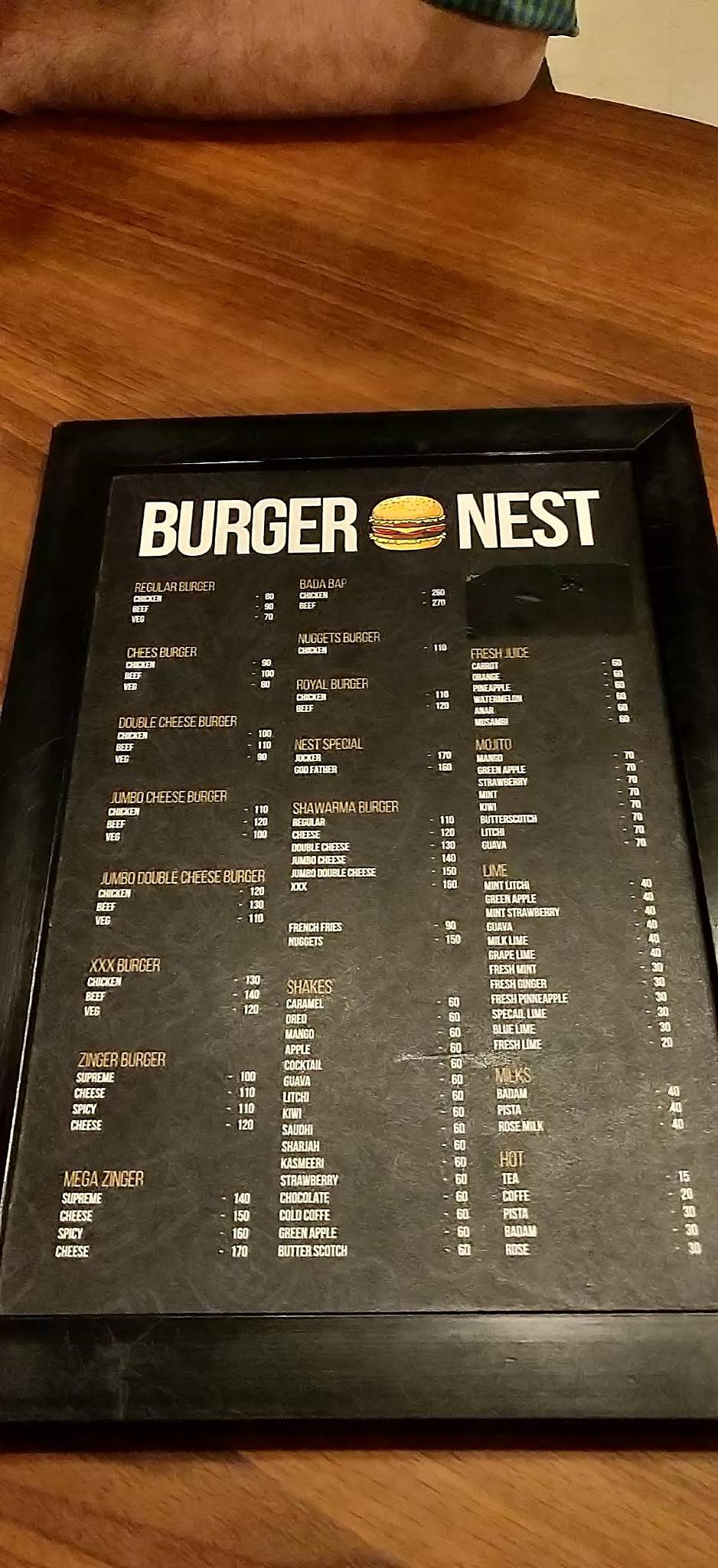 Menu at Burger Nest Chalakudy, Chalakudy, Mechery Tower