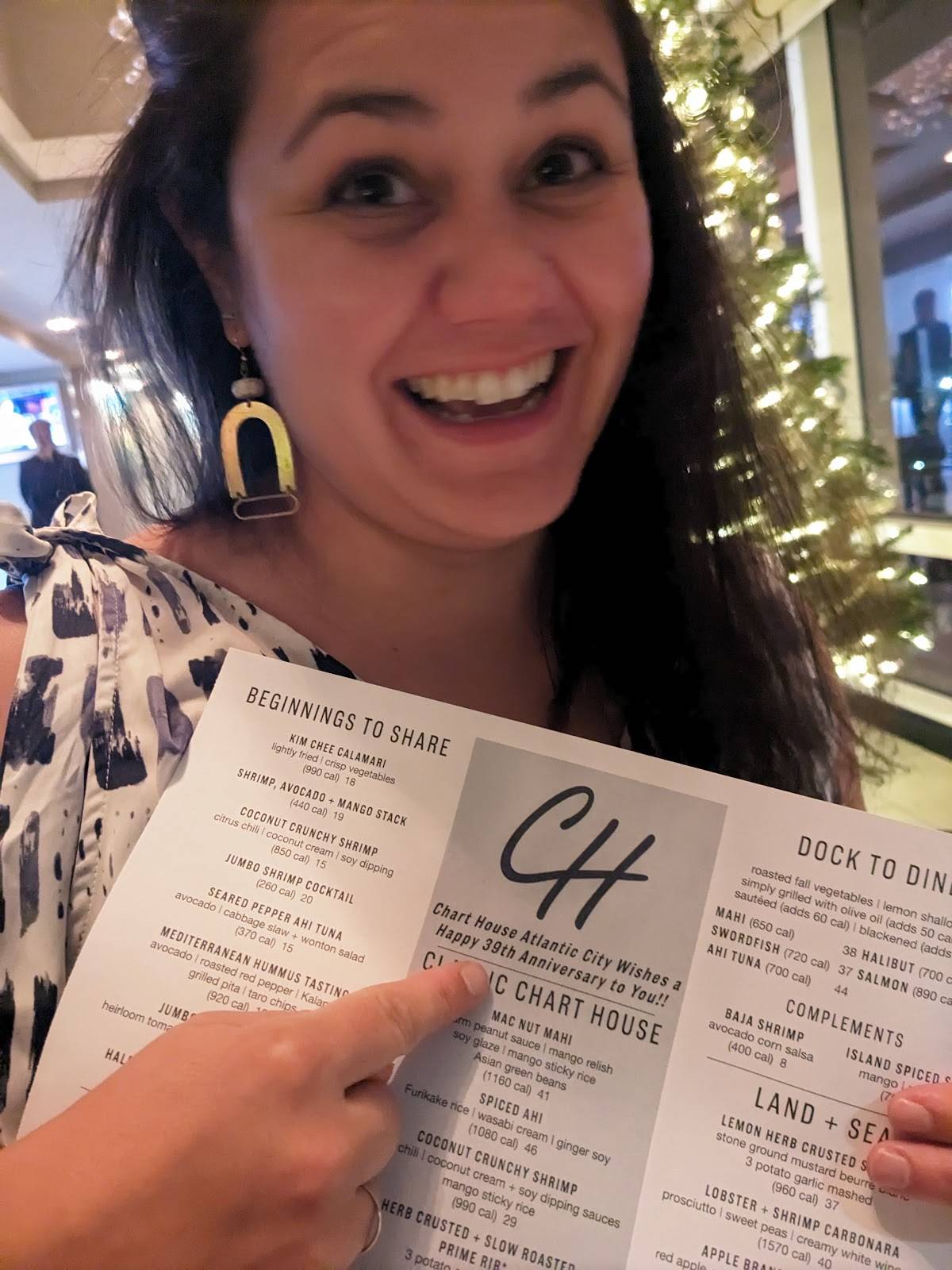 Menu at Chart House steakhouse, Atlantic City