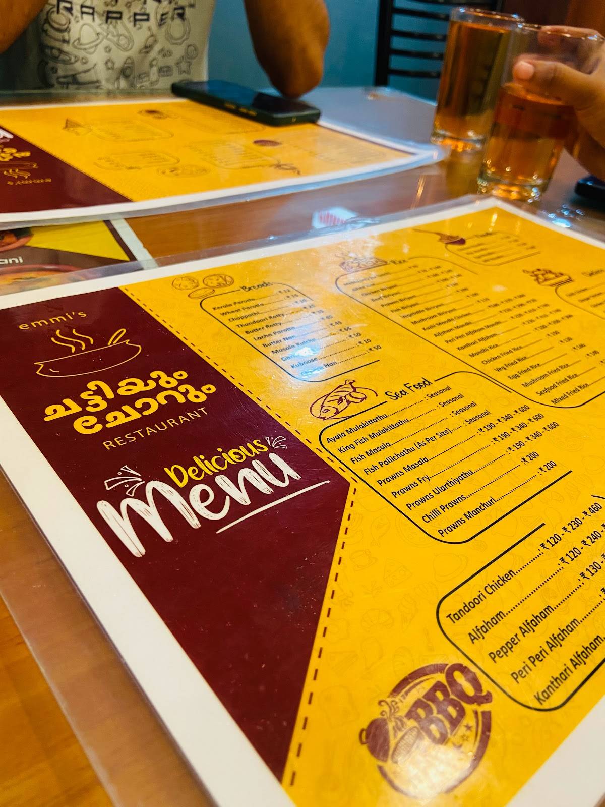 Menu at Chattiyum Chorum, Kalpetta