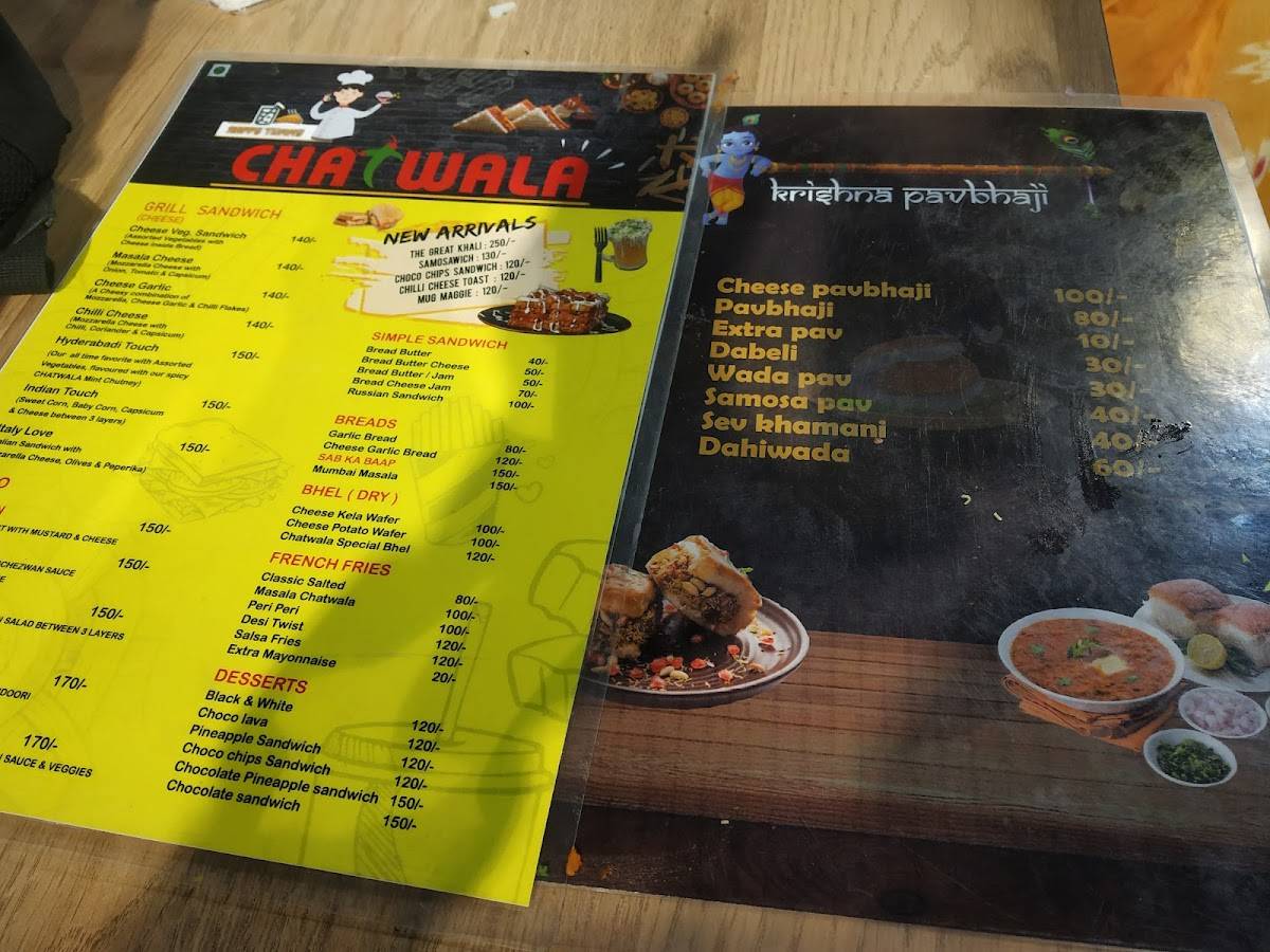 Menu at Chatwala, Hyderabad