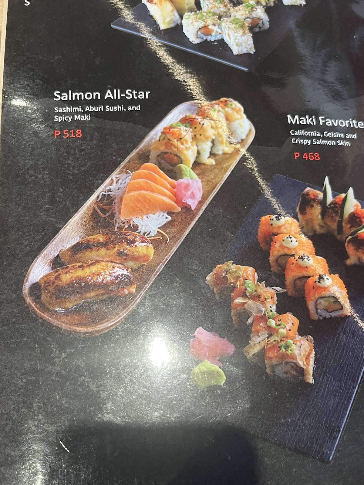 Menu at Chef Samurai Sushi Clark CDC restaurant, Mabalacat