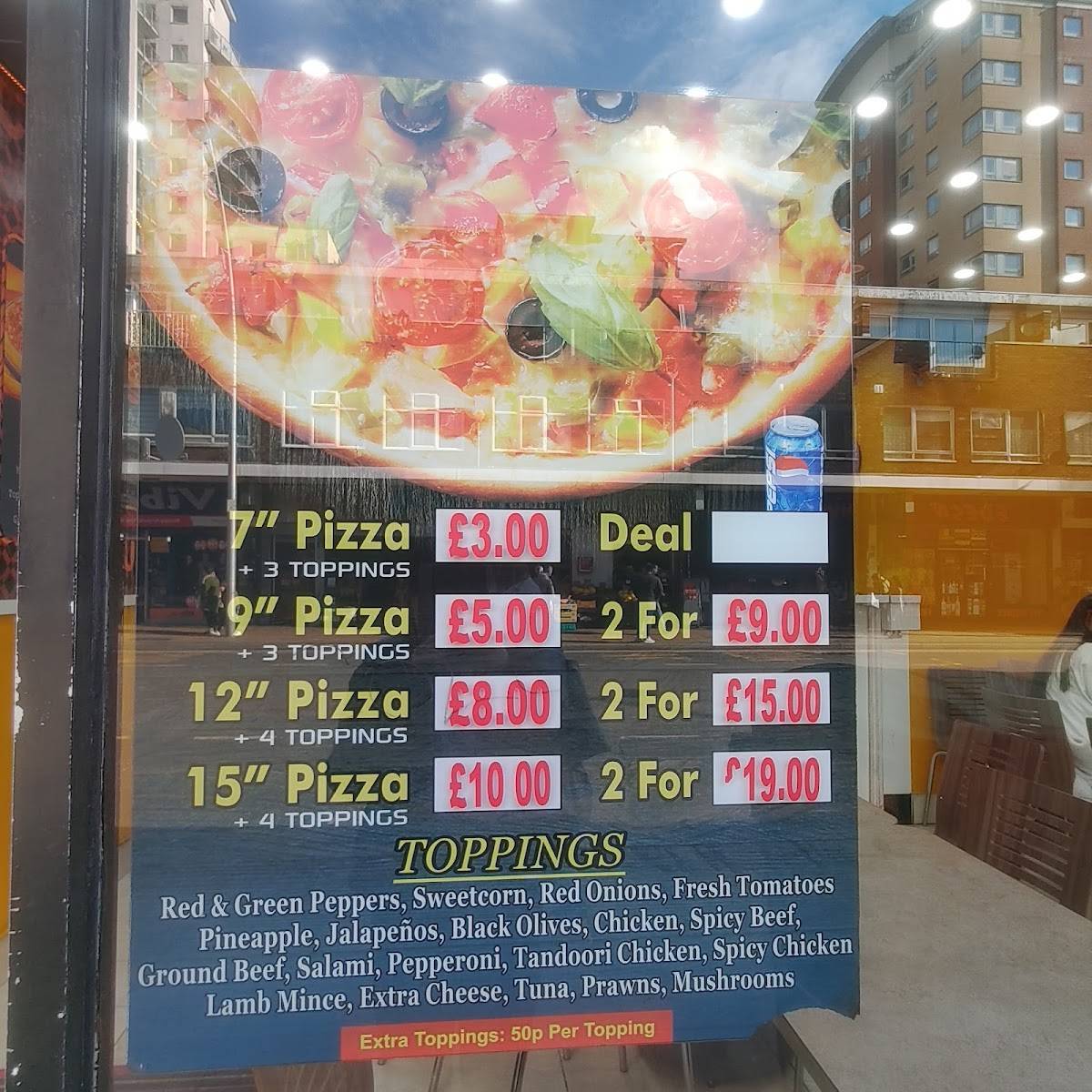 Menu at Chefs Pizza restaurant, Ilford