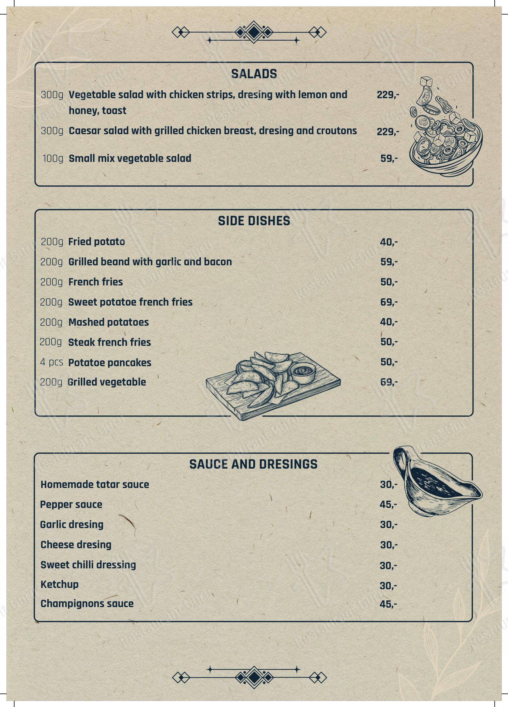 Menu at Chelsea Pub, Zlin