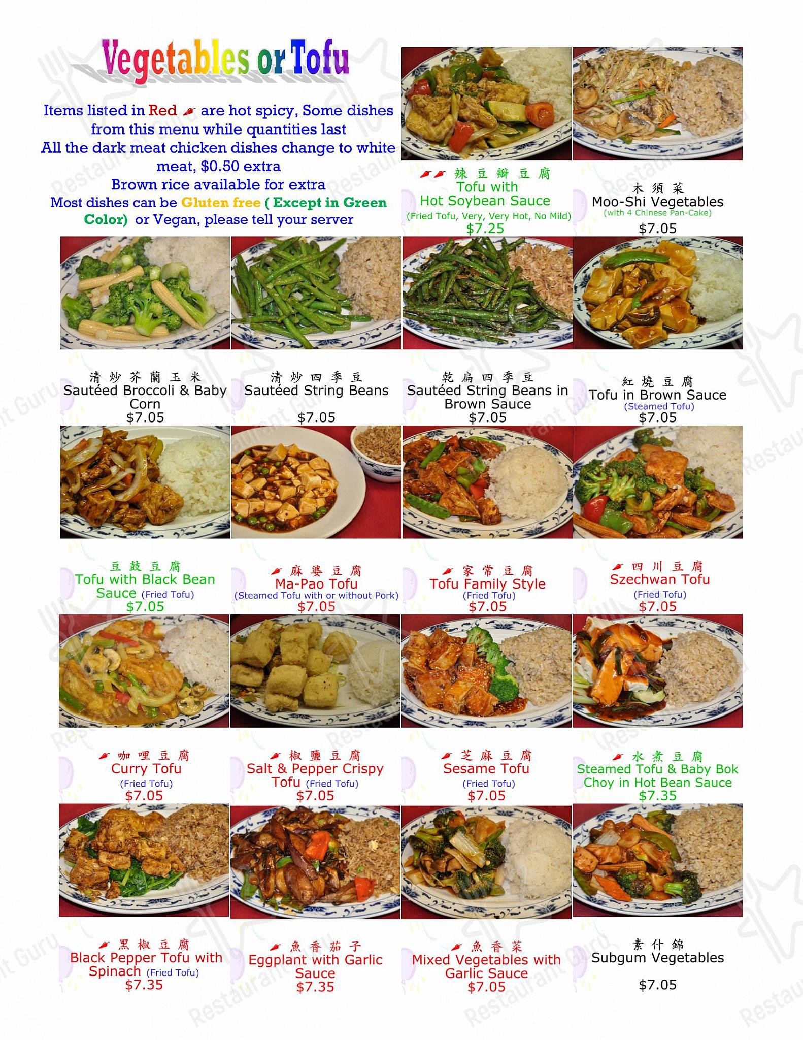 Menu at Chen Garden restaurant, Rochester, Monroe Ave #1843