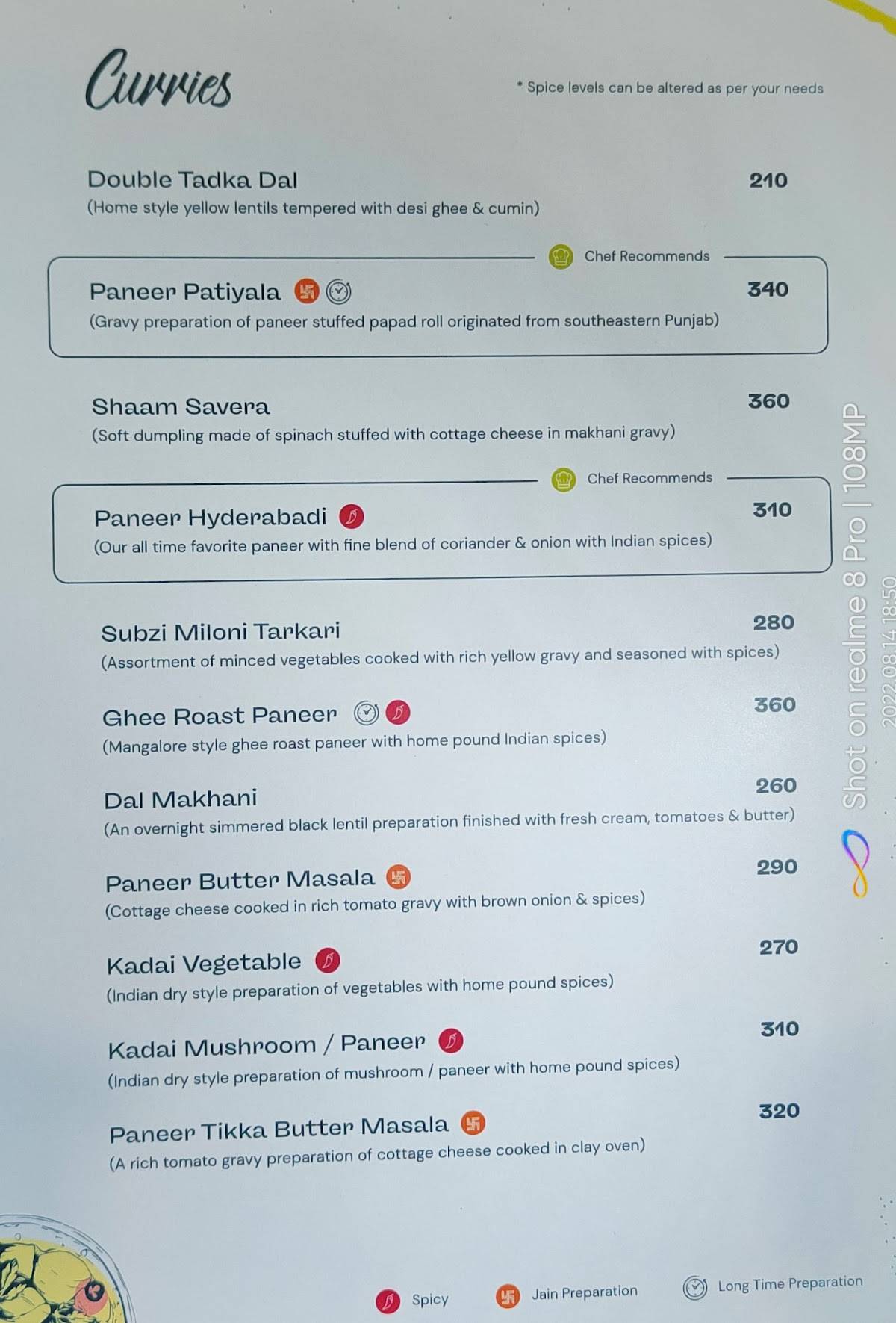 Menu at Food nirvana, Chennai, Marshall