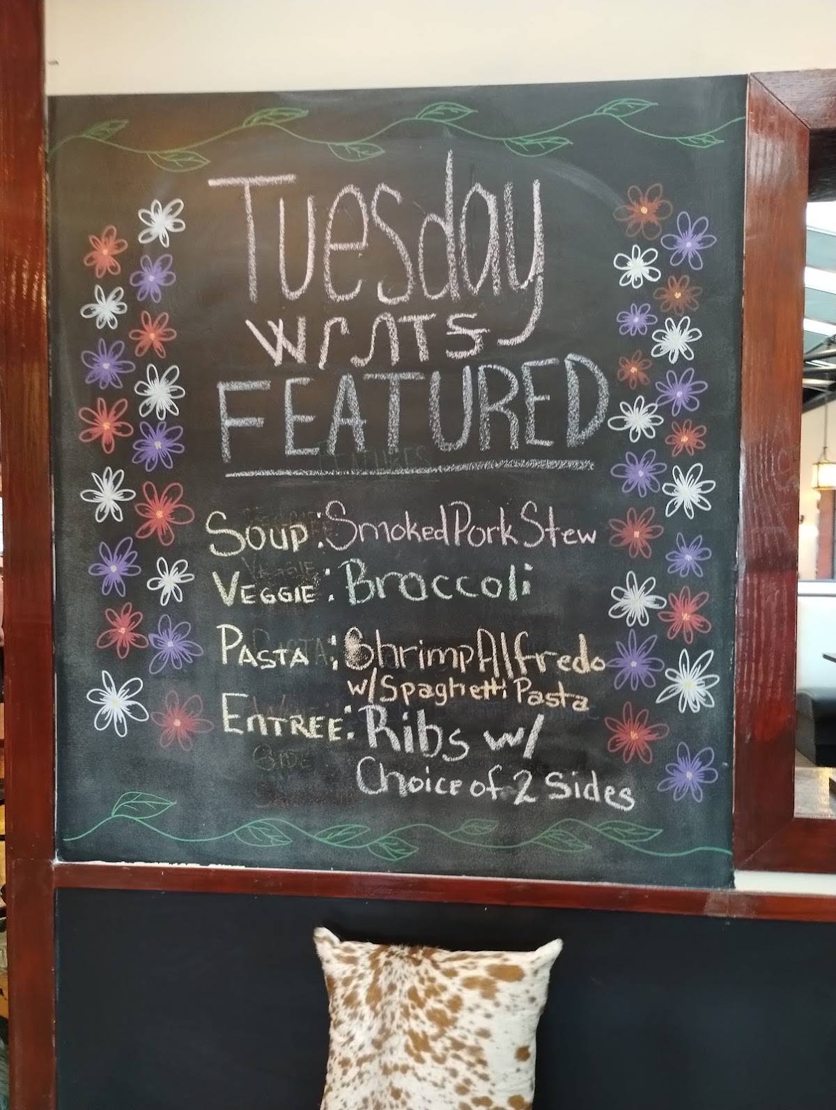 Menu at Circle H Chophouse pub & bar, Cherokee