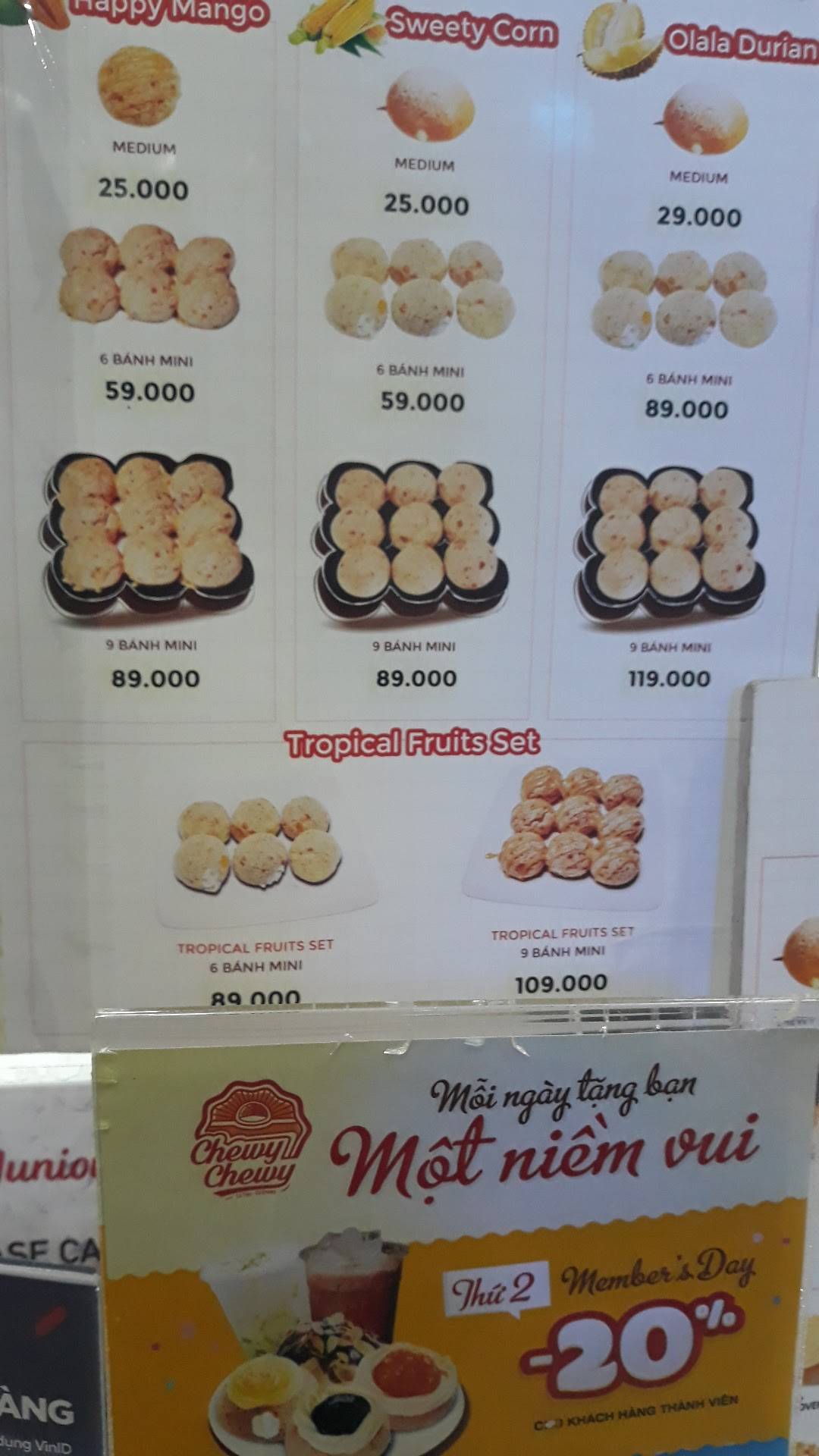 Menu at Bánh su kem Chewy Junior Trần Bình Trọng, Ho Chi Minh City, 183 ...