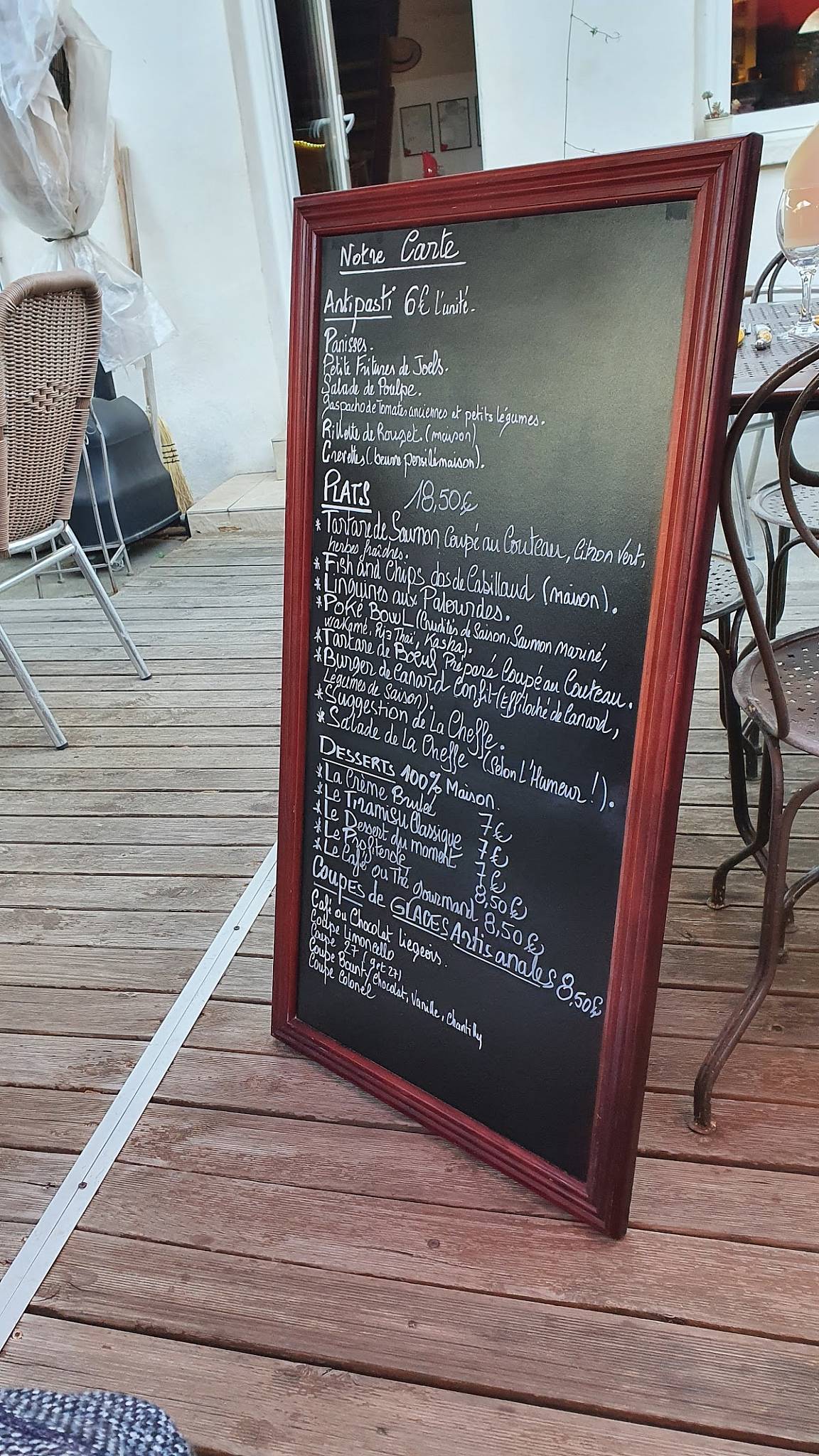 Menu au Chez Elles restaurant, L'Isle-sur-la-Sorgue