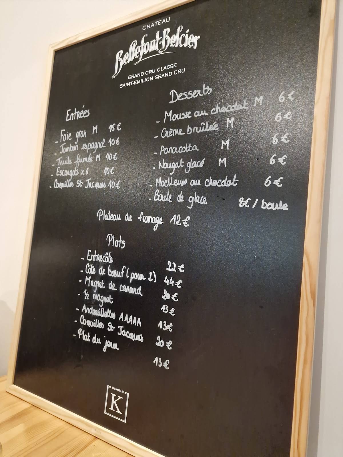 Menu at Chez Erwan restaurant, Rostrenen
