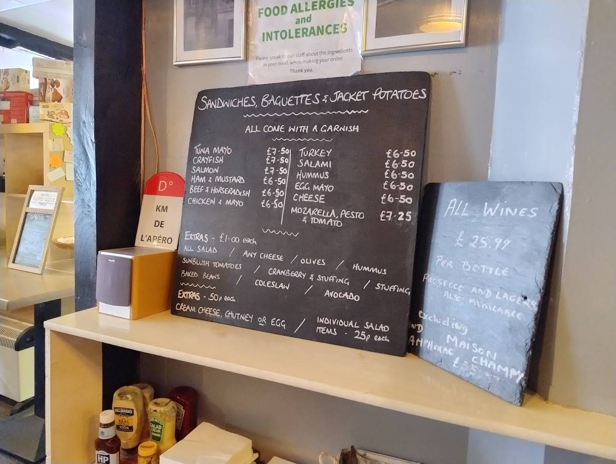 Menu at Chez Joel restaurant, Steyning