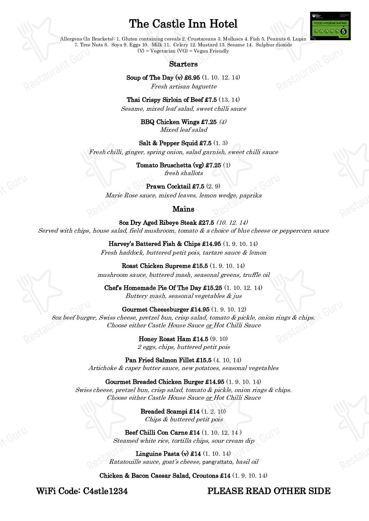 Menu at Chez Joel restaurant, Steyning