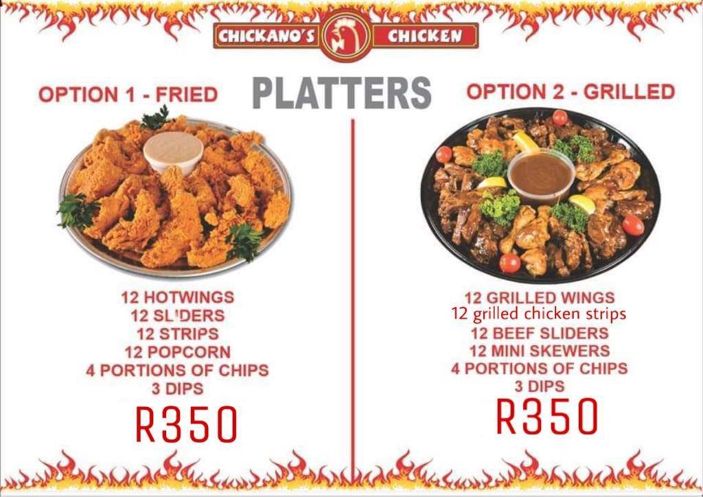 Menu at Chickanos Chicken Lydenburg restaurant, Lydenburg, Shop #3 ...