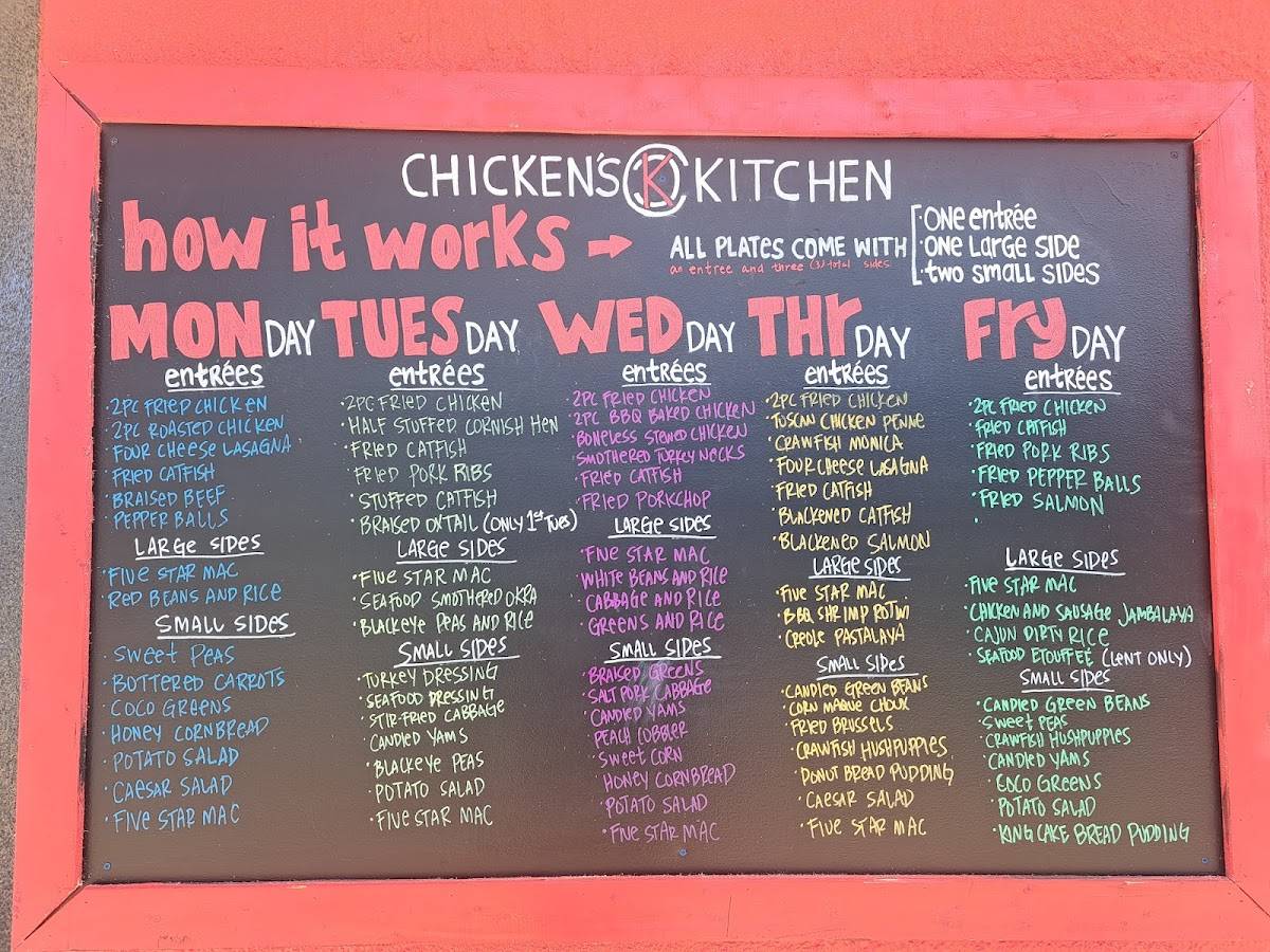Menu at Chicken’s Kitchen restaurant, Gretna