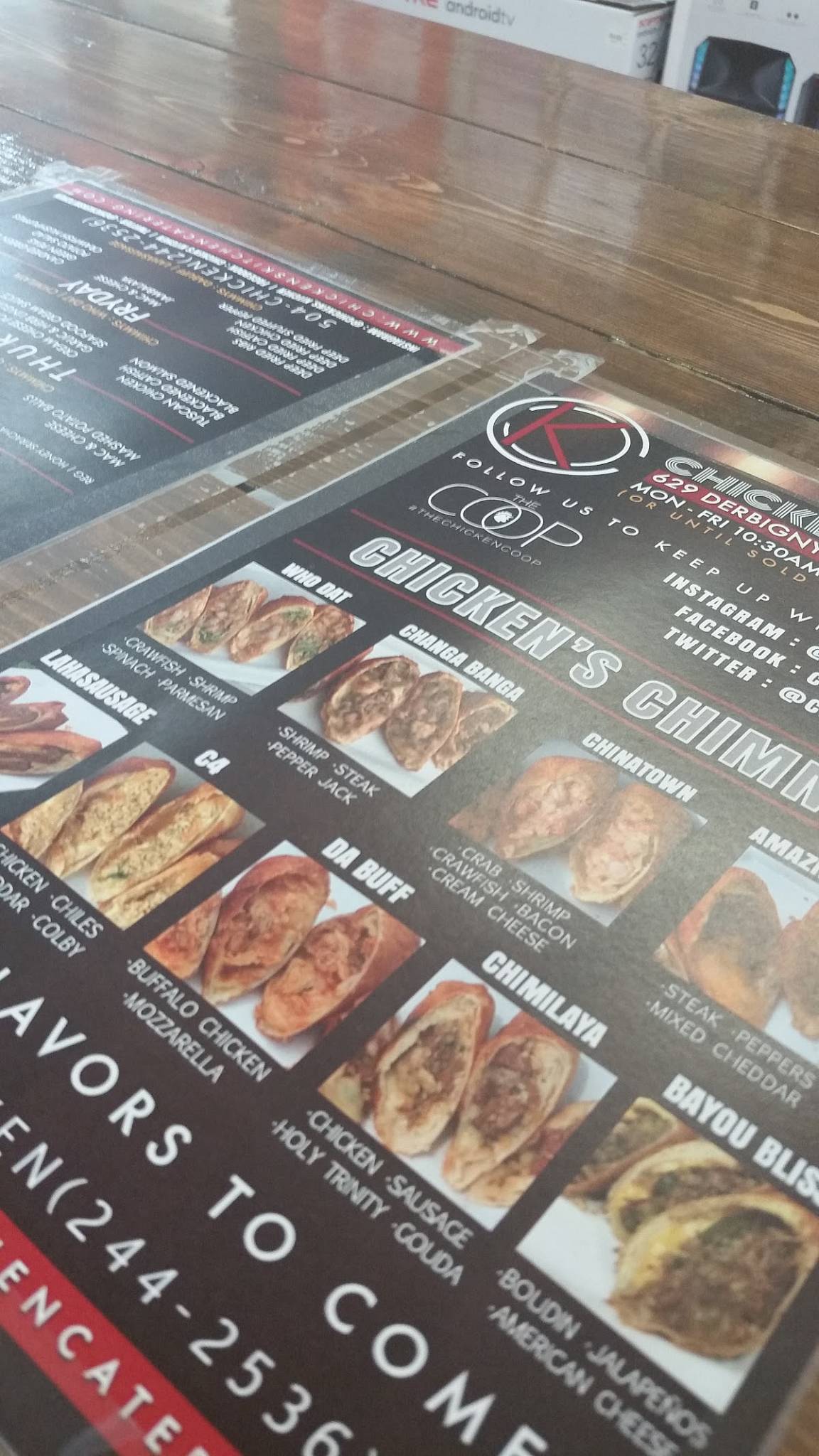 Menu at Chicken’s Kitchen restaurant, Gretna
