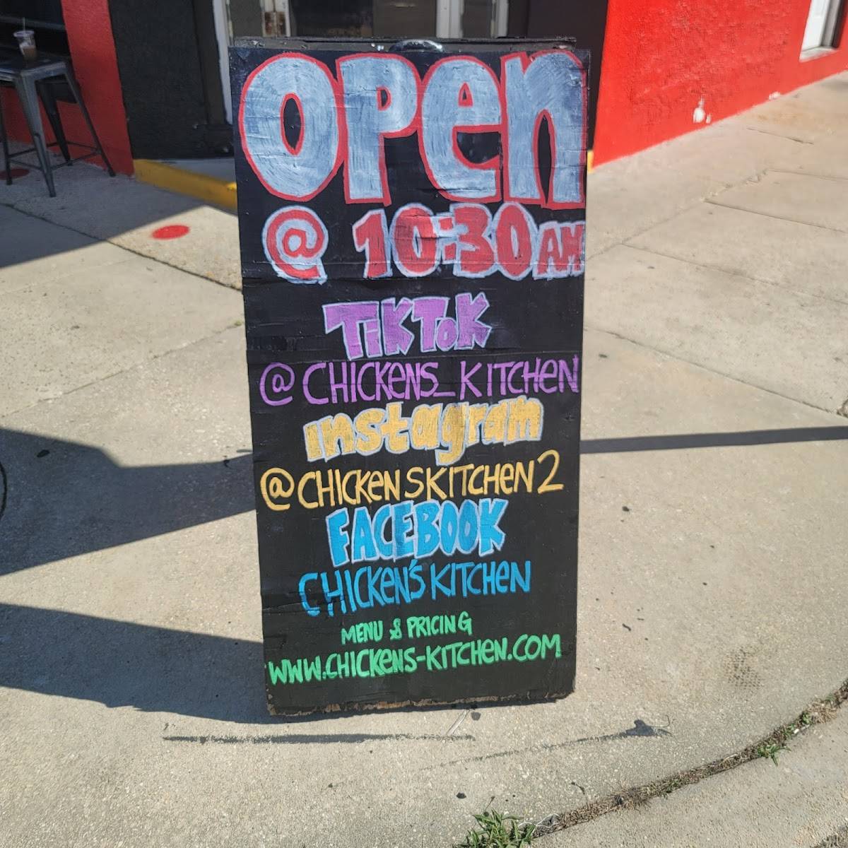 Menu at Chicken’s Kitchen restaurant, Gretna