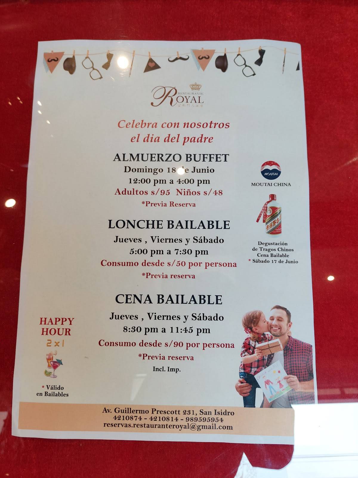 Carta del restaurante Chifa Royal, San Isidro