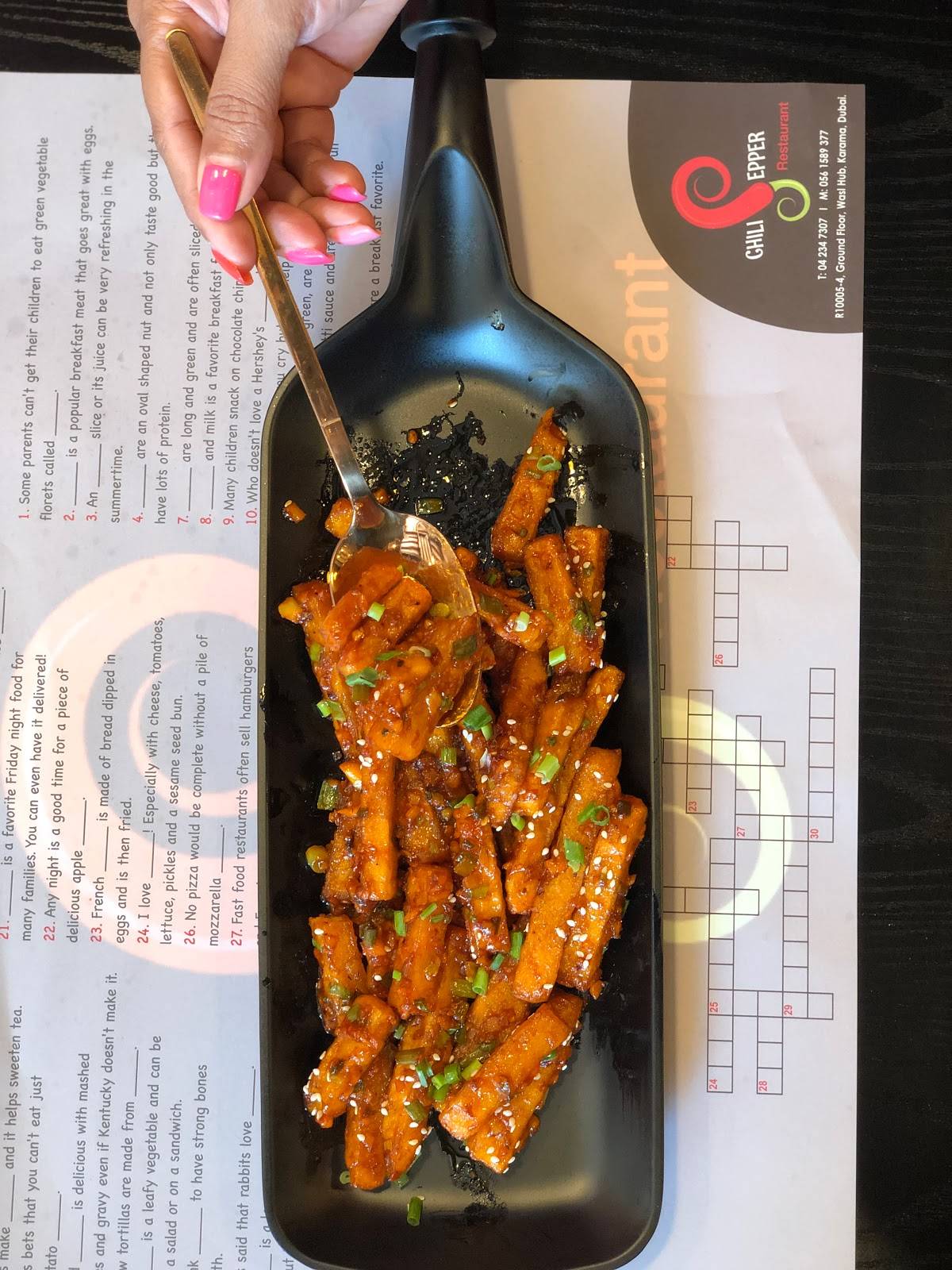 Carta de Chili Pepper Restaurant, Dubai