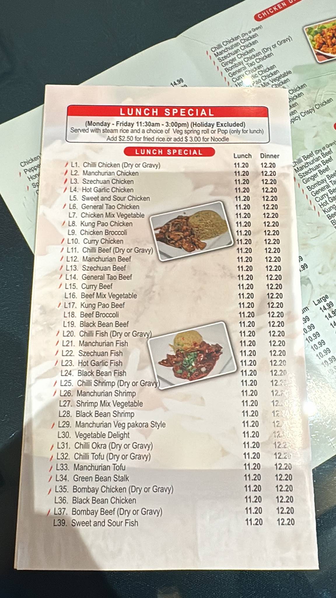 Menu at Chilli Chicken House (CCH) restaurant, Mississauga, Creditview ...