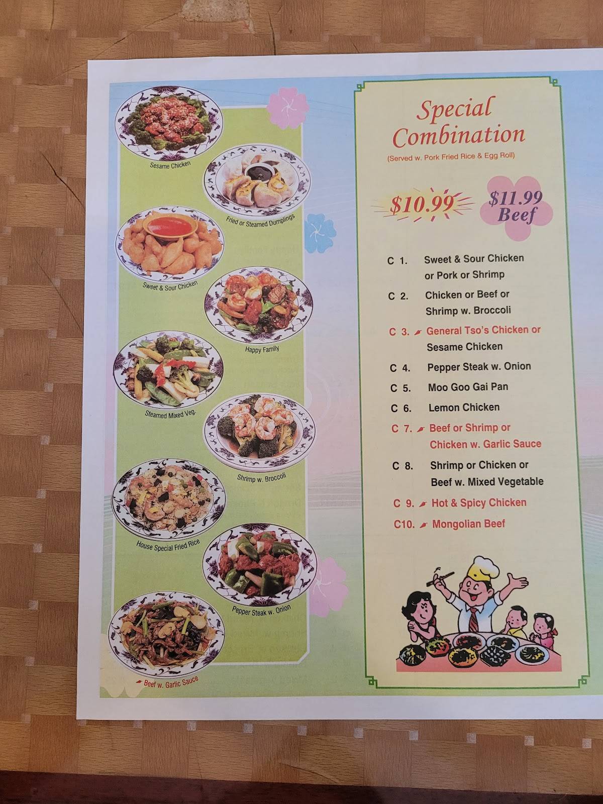 Menu at China Wok restaurant, Coleman