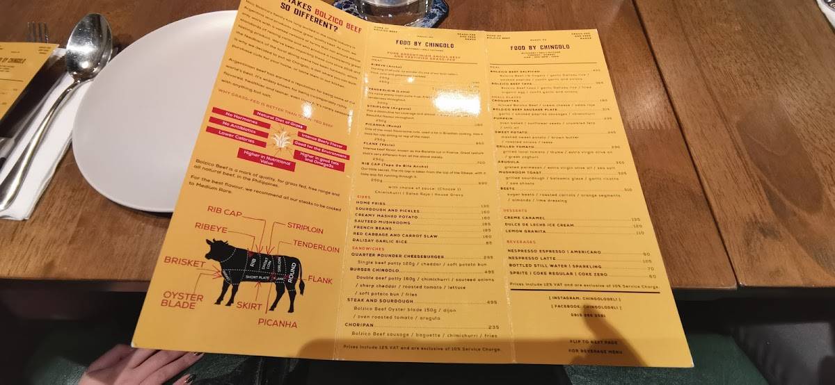 Menu at Chingolo Deli restaurant, Makati