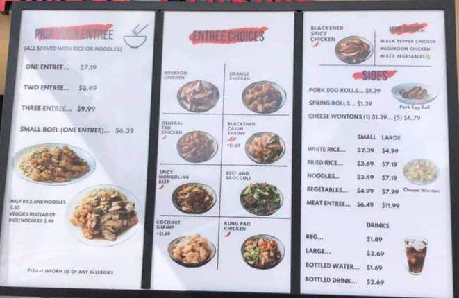 Menu at Chopstix restaurant, Angleton