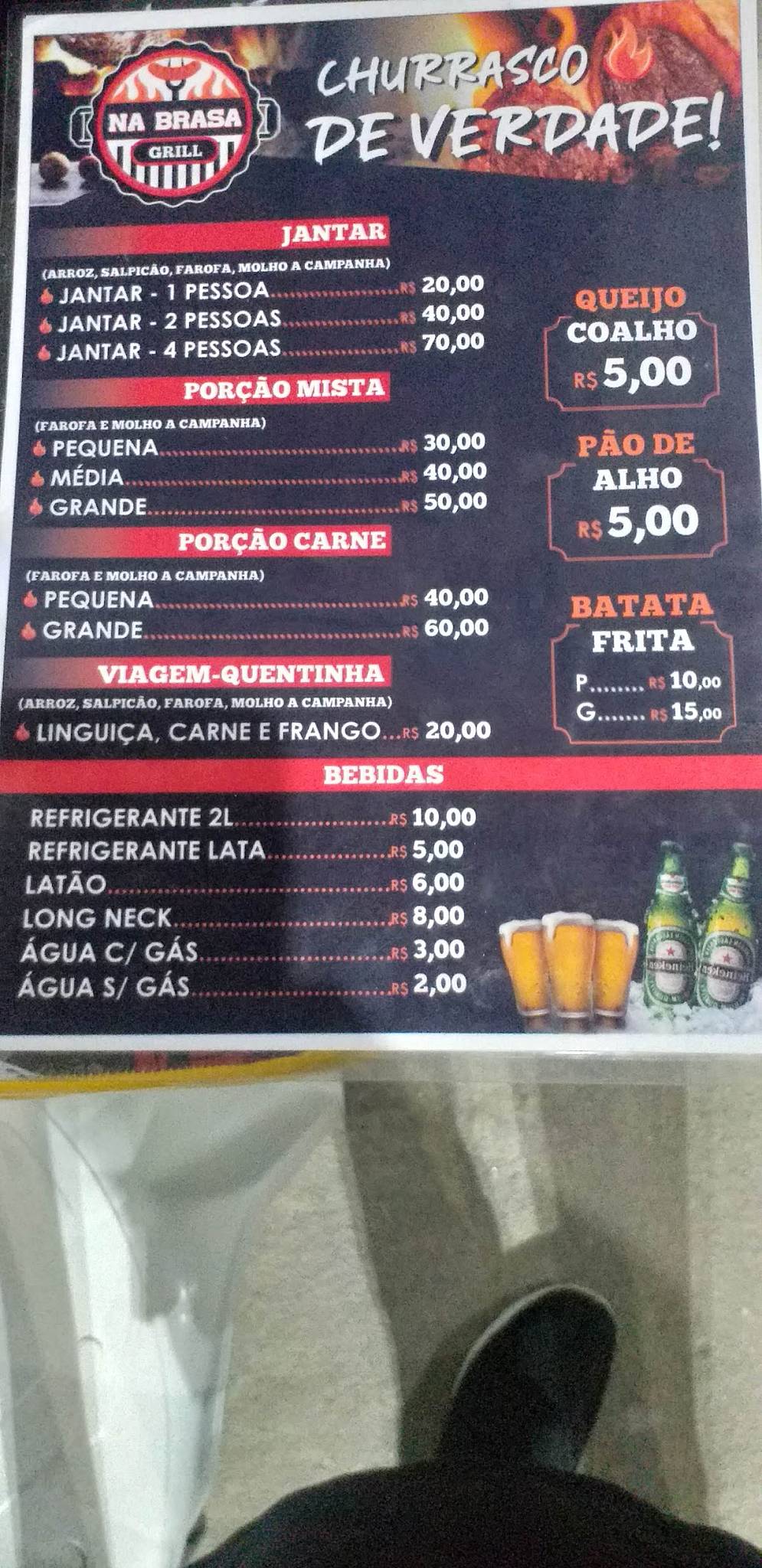 Menu at Churrasco na brasa 021 pub & bar, Rio de Janeiro