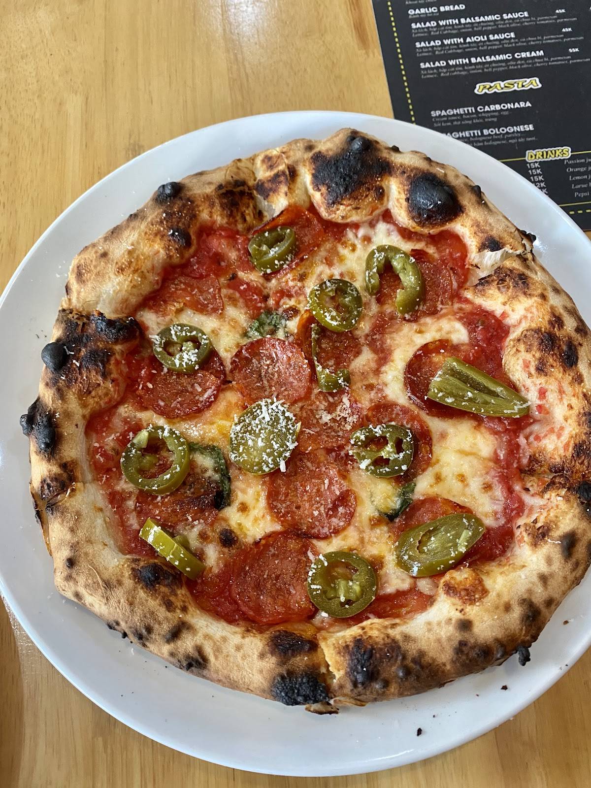 Menu at Ciao Pizza restaurant, Da Nang