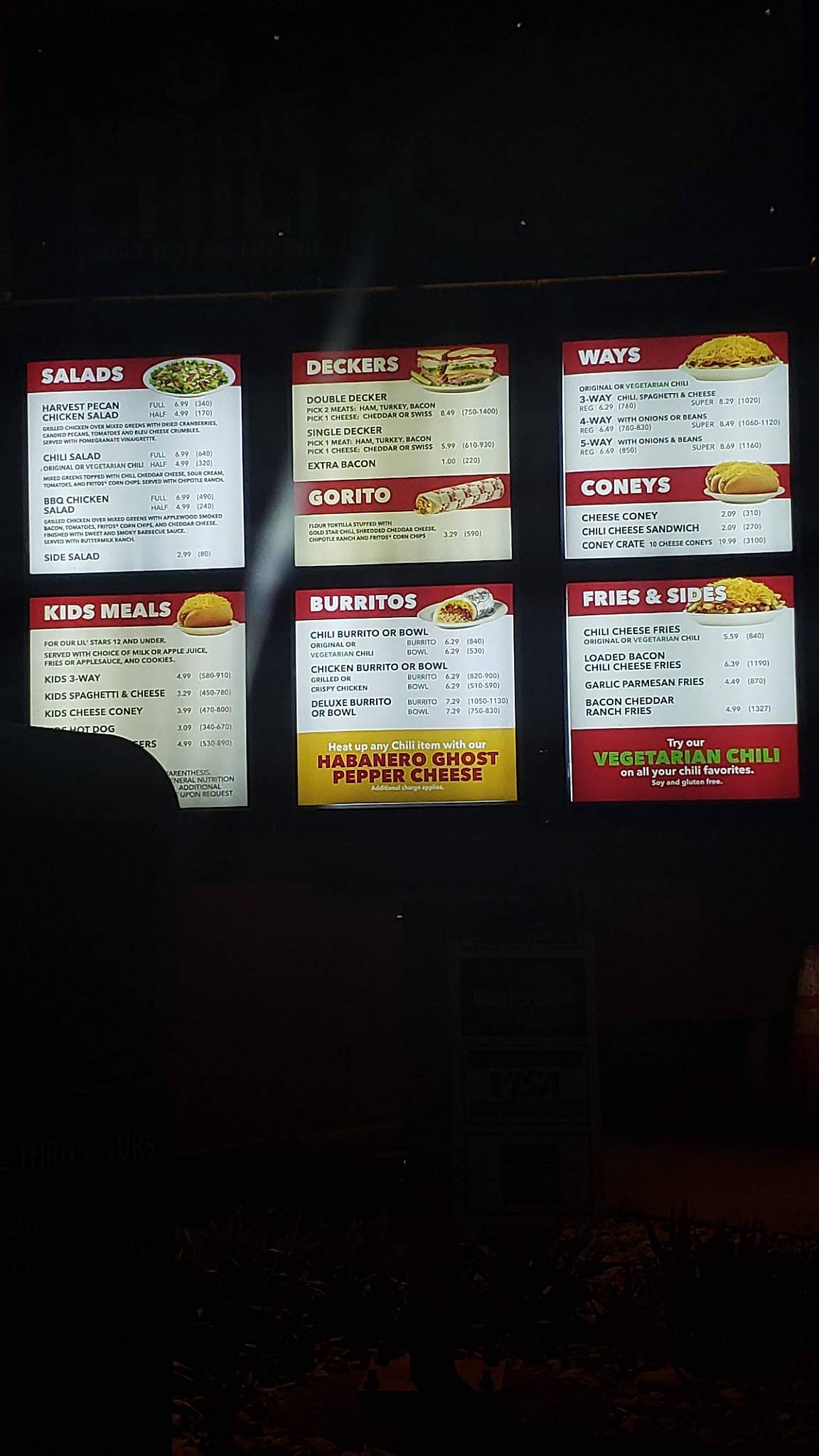 Menu at Gold Star fast food, Cincinnati, Winton Rd