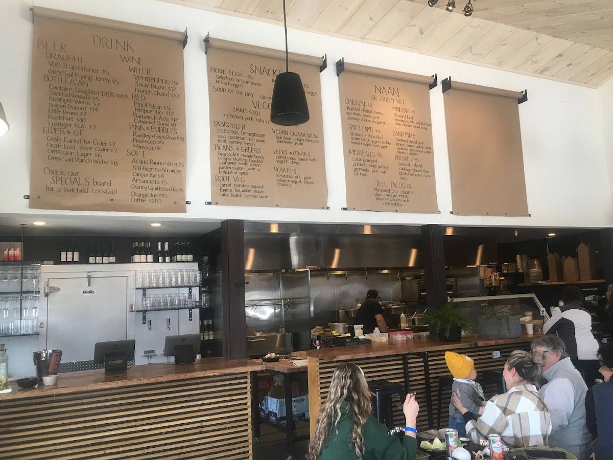 Menu at Cinder Restaurant, Westerly
